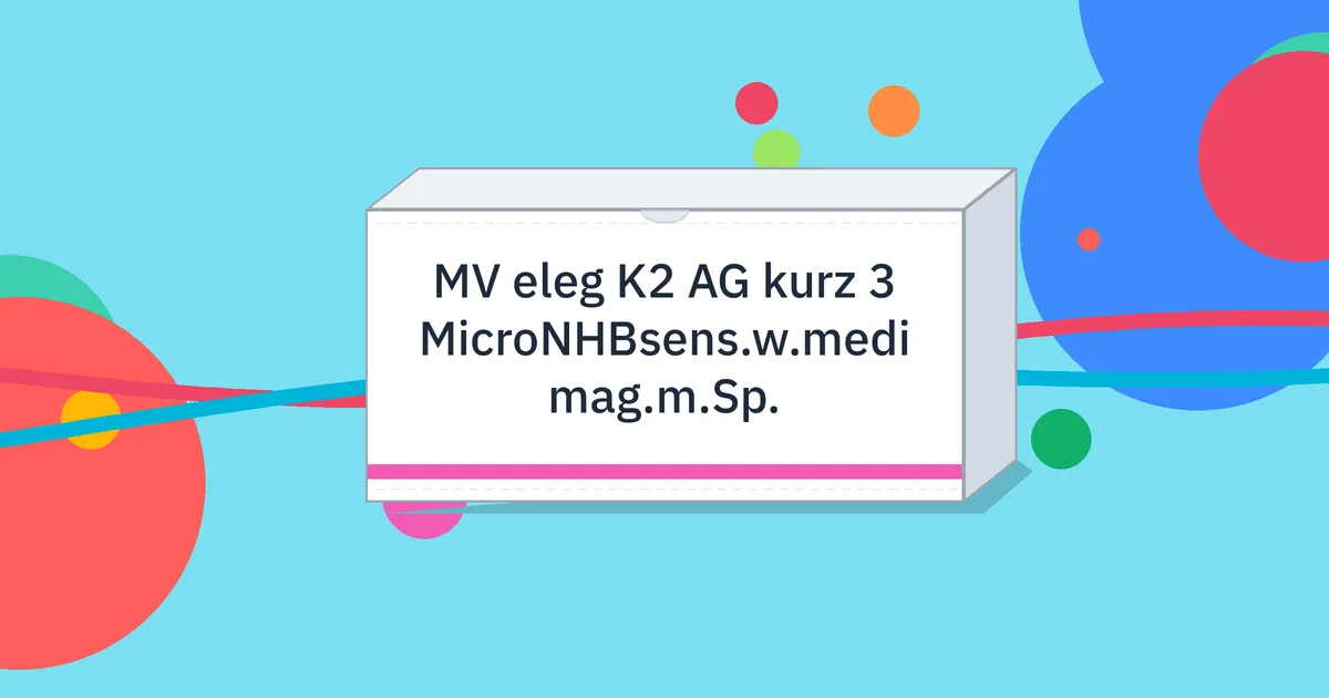 Symbolbild: Packung mit der Aufschrift MV eleg K2 AG kurz 3 MicroNHBsens.w.medi mag.m.Sp. (PZN 15711178) – Verfügbarkeit und Bezug in Apotheken in Frankfurt am Main