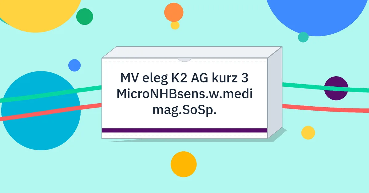 Symbolbild: Packung mit der Aufschrift MV eleg K2 AG kurz 3 MicroNHBsens.w.medi mag.SoSp. (PZN 15711215) – Verfügbarkeit und Bezug in Apotheken in Frankfurt am Main