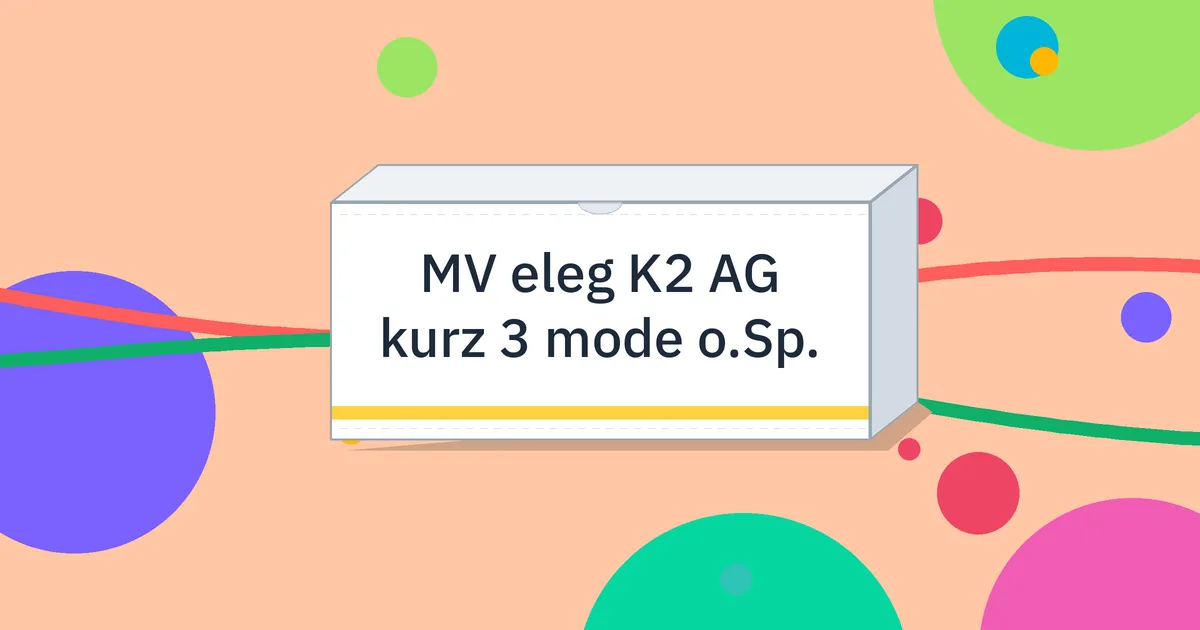 Symbolbild: Packung mit der Aufschrift MV eleg K2 AG kurz 3 mode o.Sp. (PZN 00339916) – Verfügbarkeit und Bezug in Apotheken in Frankfurt am Main