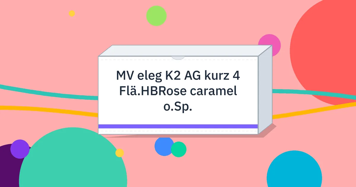 Symbolbild: Packung mit der Aufschrift MV eleg K2 AG kurz 4 Flä.HBRose caramel o.Sp. (PZN 15704706) – Verfügbarkeit und Bezug in Apotheken in Frankfurt am Main