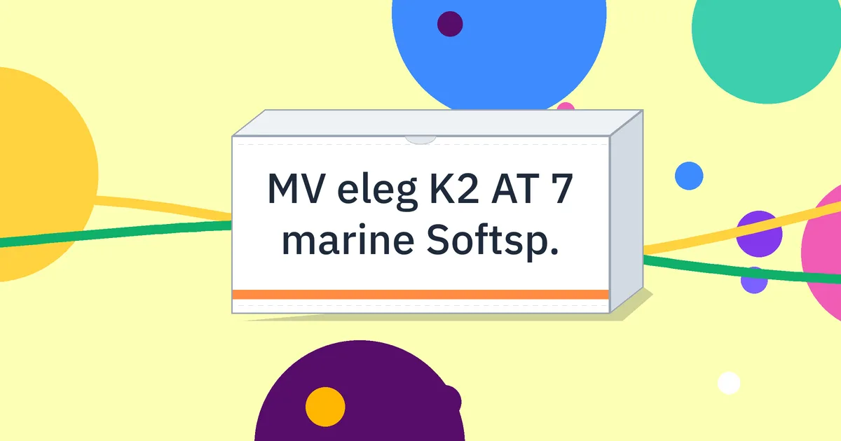 Symbolbild: Packung mit der Aufschrift MV eleg K2 AT 7 marine Softsp. (PZN 15286634) – Verfügbarkeit und Bezug in Apotheken in Frankfurt am Main