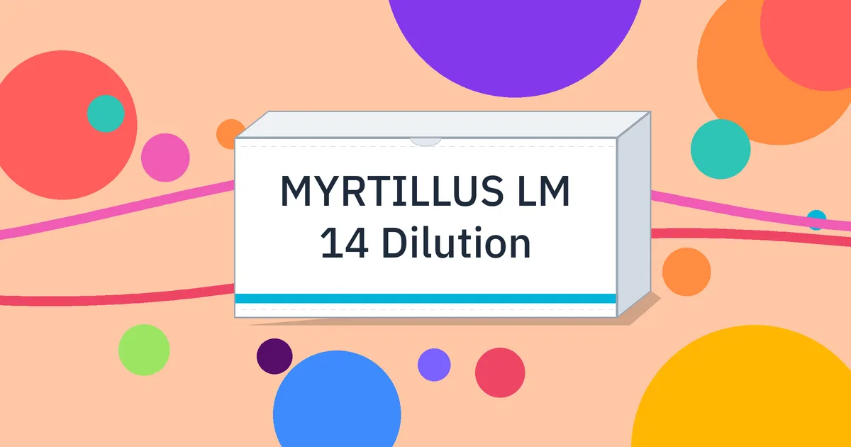 Symbolbild: Packung mit der Aufschrift MYRTILLUS LM 14 Dilution (PZN 13613520) – Verfügbarkeit und Bezug in Apotheken in Frankfurt am Main