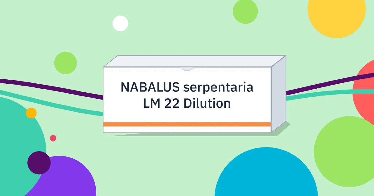 Symbolbild: Packung mit der Aufschrift NABALUS serpentaria LM 22 Dilution (PZN 13615051) – Verfügbarkeit und Bezug in Apotheken in Frankfurt am Main