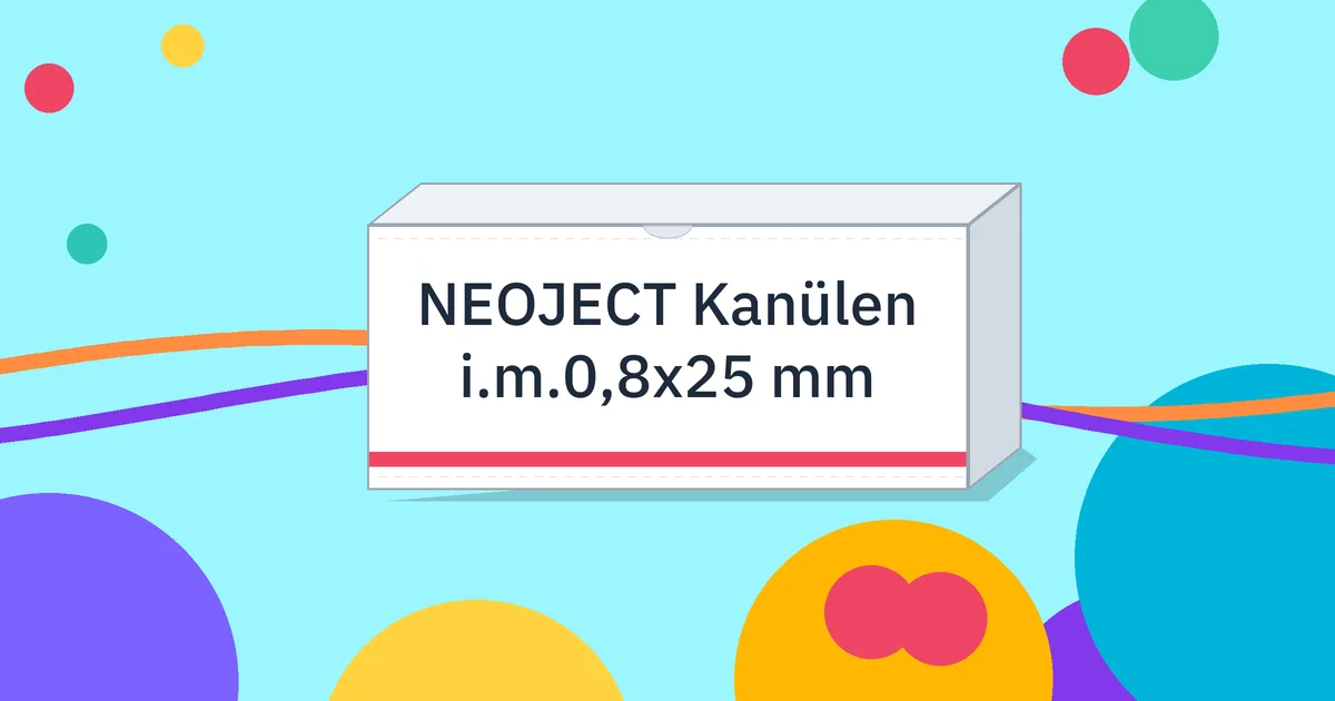 Symbolbild: Packung mit der Aufschrift NEOJECT Kanülen i.m.0,8x25 mm (PZN 08485221) – Verfügbarkeit und Bezug in Apotheken in Frankfurt am Main