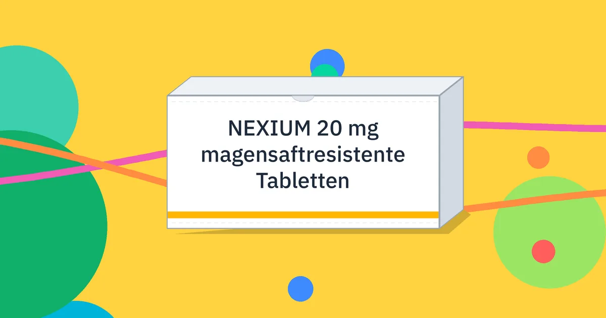 Symbolbild: Packung mit der Aufschrift NEXIUM 20 mg magensaftresistente Tabletten (PZN 12599901) – Verfügbarkeit und Bezug in Apotheken in Frankfurt am Main