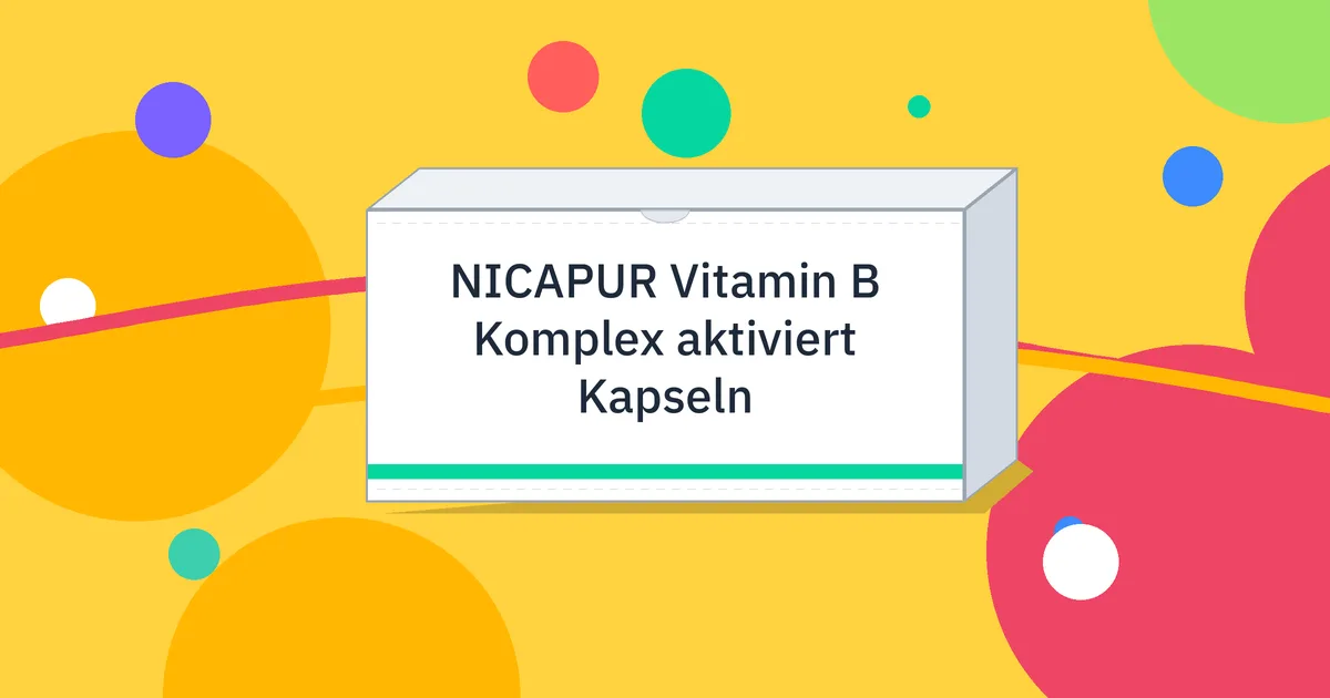 Symbolbild: Packung mit der Aufschrift NICAPUR Vitamin B Komplex aktiviert Kapseln (PZN 11320268) – Verfügbarkeit und Bezug in Apotheken in Frankfurt am Main