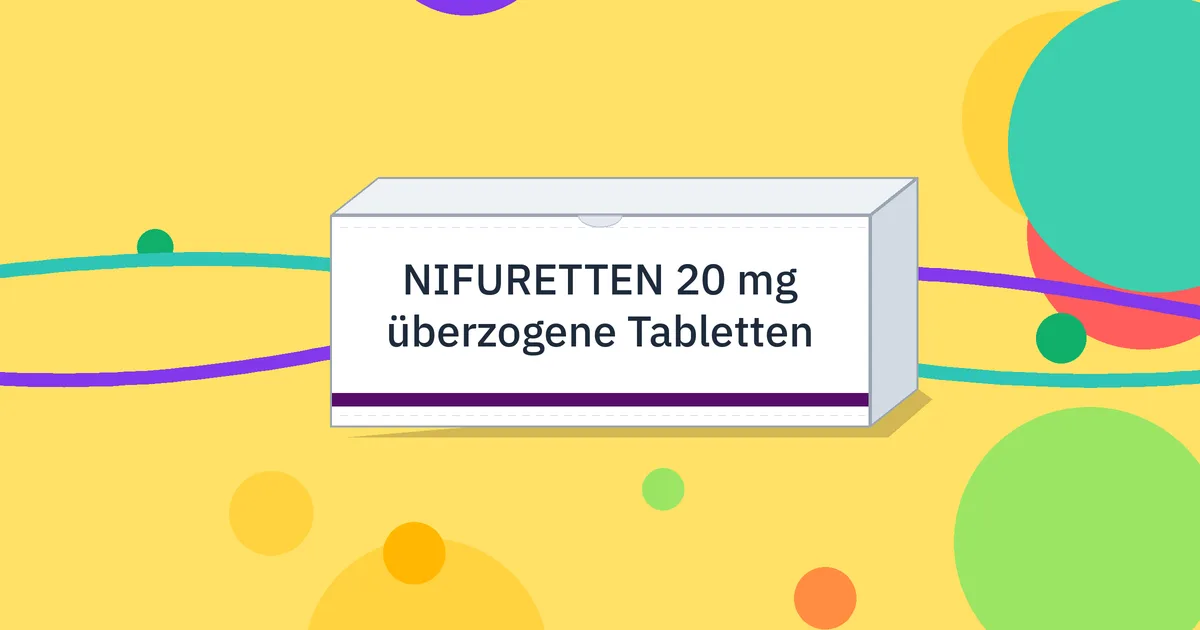 Symbolbild: Packung mit der Aufschrift NIFURETTEN 20 mg überzogene Tabletten (PZN 04071824) – Verfügbarkeit und Bezug in Apotheken in Frankfurt am Main