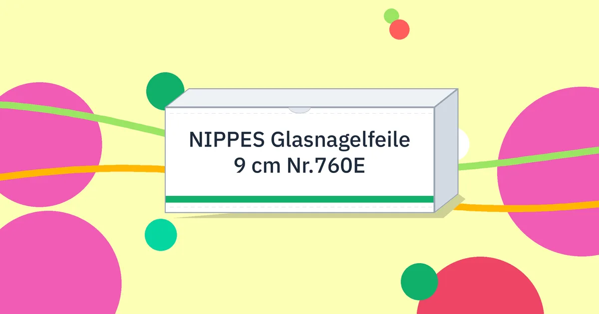 Symbolbild: Packung mit der Aufschrift NIPPES Glasnagelfeile 9 cm Nr.760E (PZN 05862605) – Verfügbarkeit und Bezug in Apotheken in Frankfurt am Main