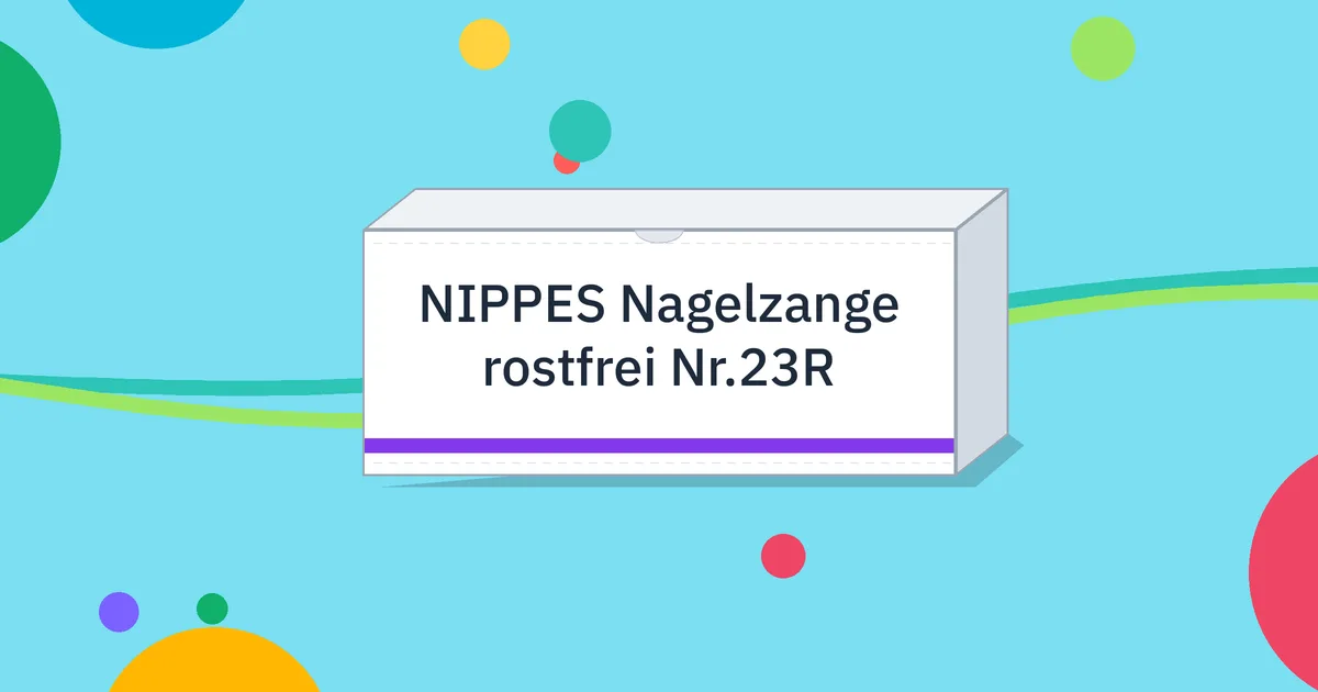 Symbolbild: Packung mit der Aufschrift NIPPES Nagelzange rostfrei Nr.23R (PZN 04315350) – Verfügbarkeit und Bezug in Apotheken in Frankfurt am Main