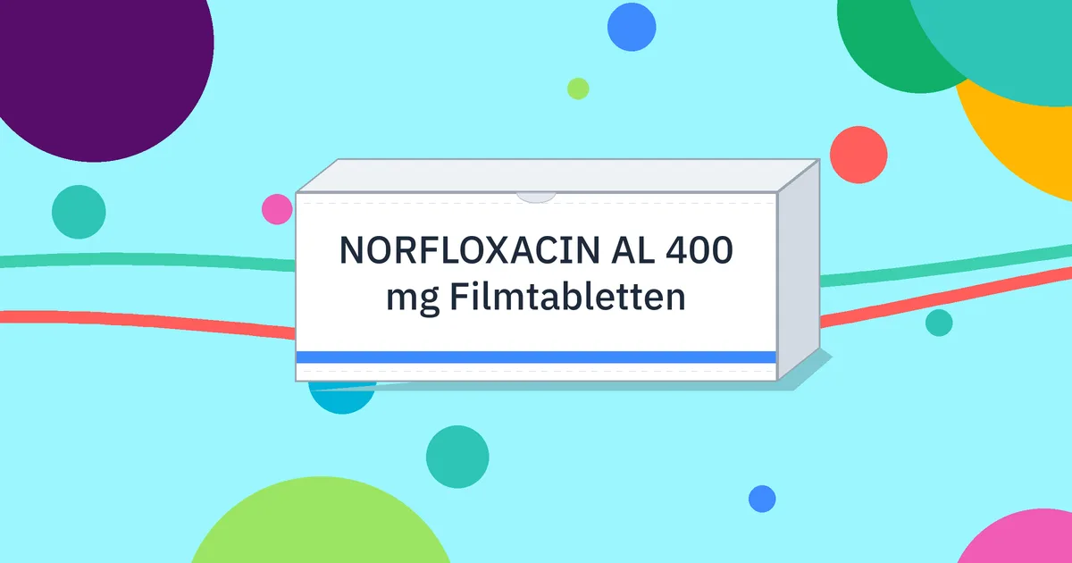 Symbolbild: Packung mit der Aufschrift NORFLOXACIN AL 400 mg Filmtabletten (PZN 03812170) – Verfügbarkeit und Bezug in Apotheken in Frankfurt am Main