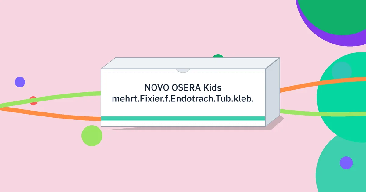 Symbolbild: Packung mit der Aufschrift NOVO OSERA Kids mehrt.Fixier.f.Endotrach.Tub.kleb. (PZN 20312983) – Verfügbarkeit und Bezug in Apotheken in Frankfurt am Main