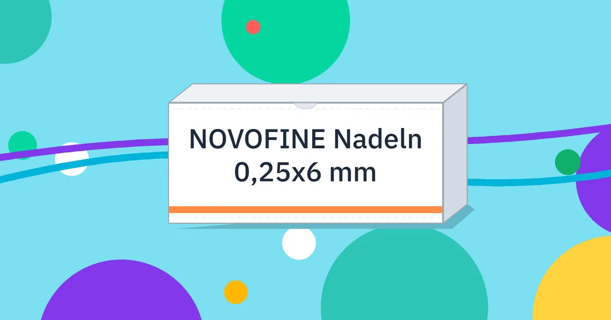 Symbolbild: Packung mit der Aufschrift NOVOFINE Nadeln 0,25x6 mm (PZN 06108253) – Verfügbarkeit und Bezug in Apotheken in Frankfurt am Main