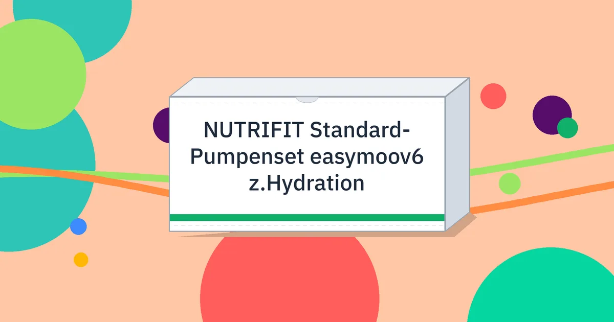 Symbolbild: Packung mit der Aufschrift NUTRIFIT Standard-Pumpenset easymoov6 z.Hydration (PZN 15328491) – Verfügbarkeit und Bezug in Apotheken in Frankfurt am Main