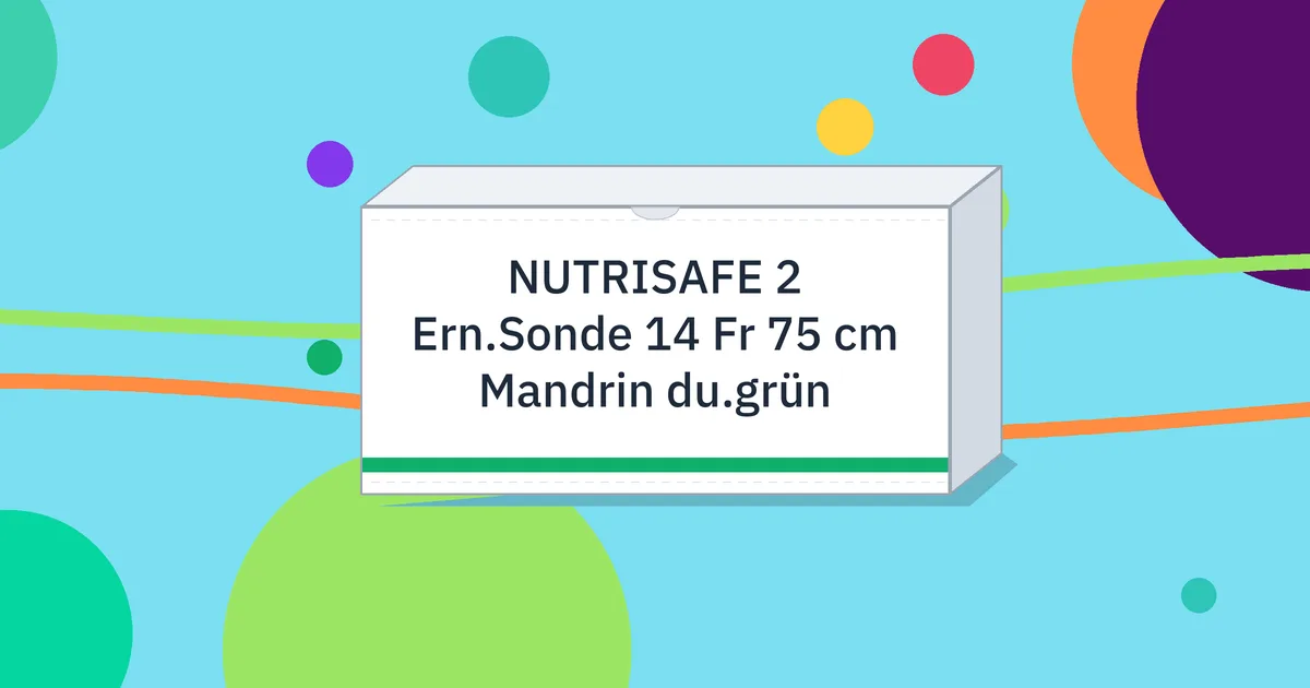 Symbolbild: Packung mit der Aufschrift NUTRISAFE 2 Ern.Sonde 14 Fr 75 cm Mandrin du.grün (PZN 09646985) – Verfügbarkeit und Bezug in Apotheken in Frankfurt am Main