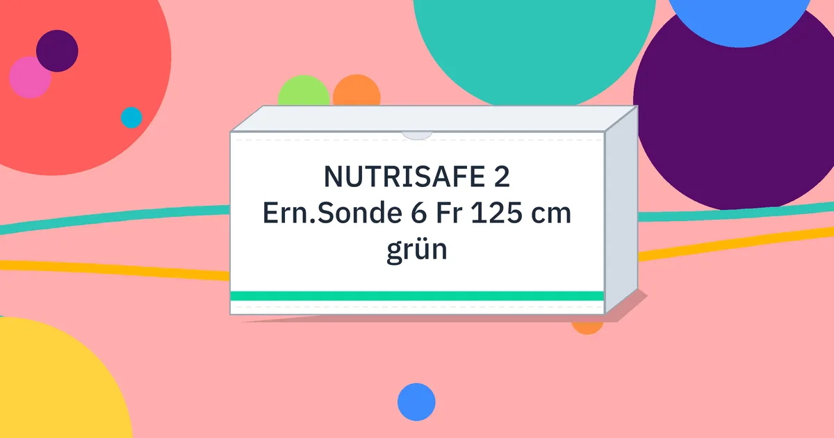 Symbolbild: Packung mit der Aufschrift NUTRISAFE 2 Ern.Sonde 6 Fr 125 cm grün (PZN 06847536) – Verfügbarkeit und Bezug in Apotheken in Frankfurt am Main