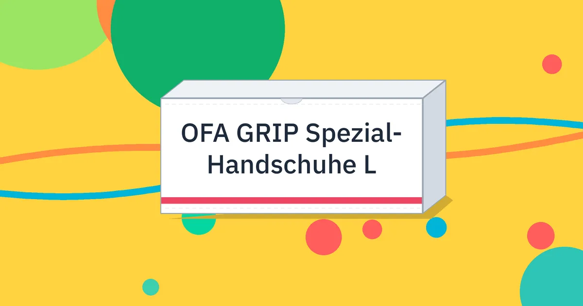 Symbolbild: Packung mit der Aufschrift OFA GRIP Spezial-Handschuhe L (PZN 12404263) – Verfügbarkeit und Bezug in Apotheken in Frankfurt am Main