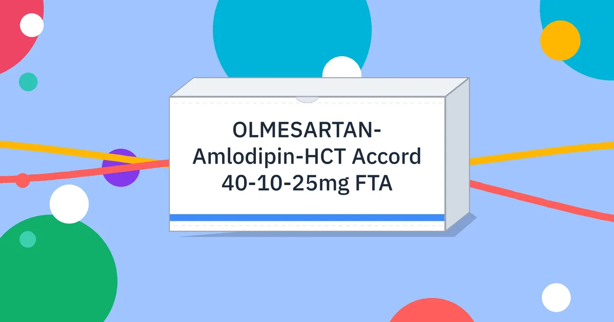 Symbolbild: Packung mit der Aufschrift OLMESARTAN-Amlodipin-HCT Accord 40-10-25mg FTA (PZN 16799436) – Verfügbarkeit und Bezug in Apotheken in Frankfurt am Main