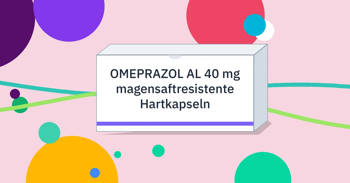Symbolbild: Packung mit der Aufschrift OMEPRAZOL AL 40 mg magensaftresistente Hartkapseln (PZN 12644665) – Verfügbarkeit und Bezug in Apotheken in Frankfurt am Main
