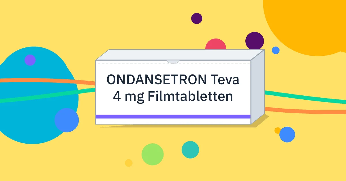 Symbolbild: Packung mit der Aufschrift ONDANSETRON Teva 4 mg Filmtabletten (PZN 19988675) – Verfügbarkeit und Bezug in Apotheken in Frankfurt am Main