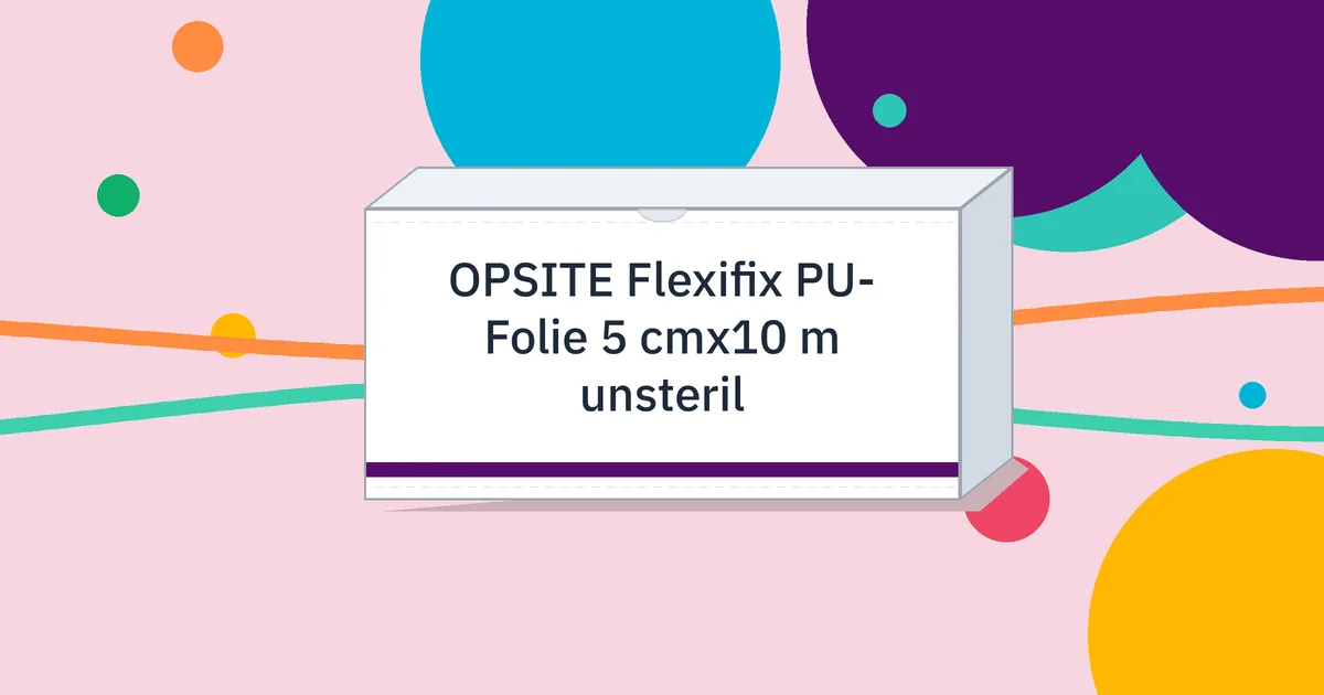 Symbolbild: Packung mit der Aufschrift OPSITE Flexifix PU-Folie 5 cmx10 m unsteril (PZN 19158726) – Verfügbarkeit und Bezug in Apotheken in Frankfurt am Main