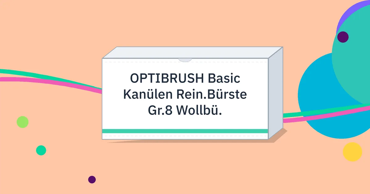 Symbolbild: Packung mit der Aufschrift OPTIBRUSH Basic Kanülen Rein.Bürste Gr.8 Wollbü. (PZN 11580029) – Verfügbarkeit und Bezug in Apotheken in Frankfurt am Main