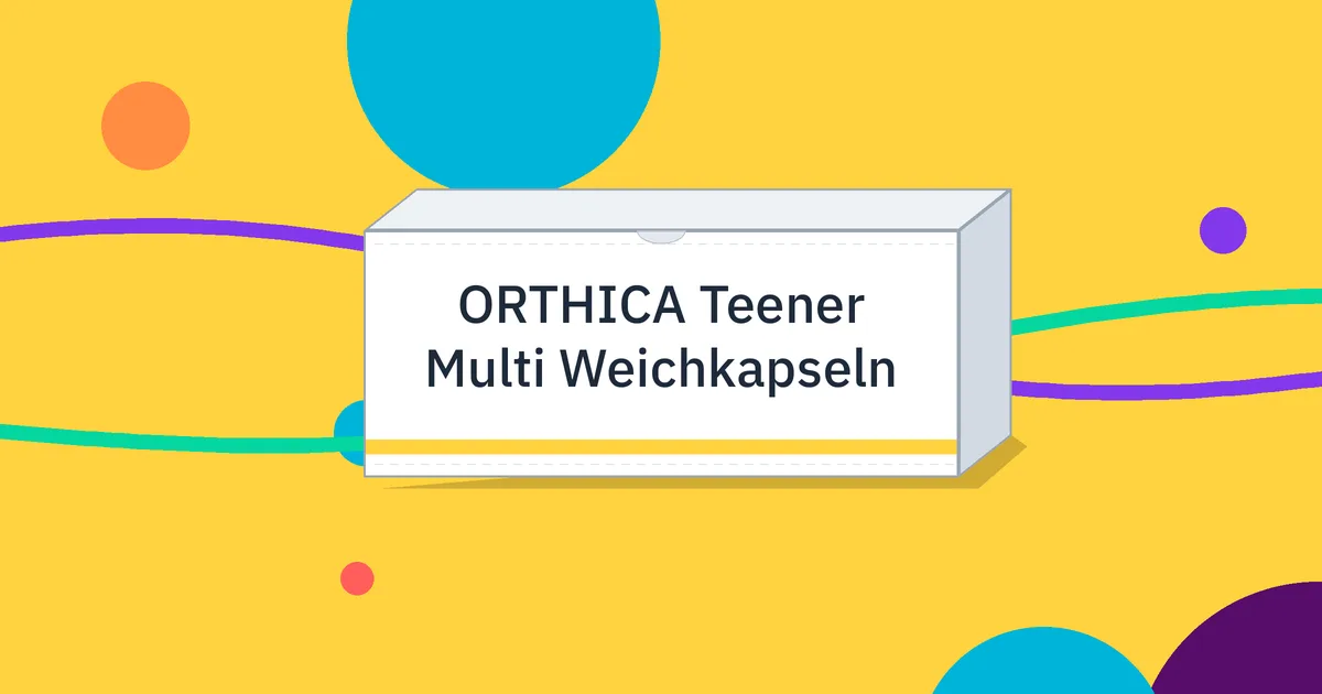 Symbolbild: Packung mit der Aufschrift ORTHICA Teener Multi Weichkapseln (PZN 20414896) – Verfügbarkeit und Bezug in Apotheken in Frankfurt am Main