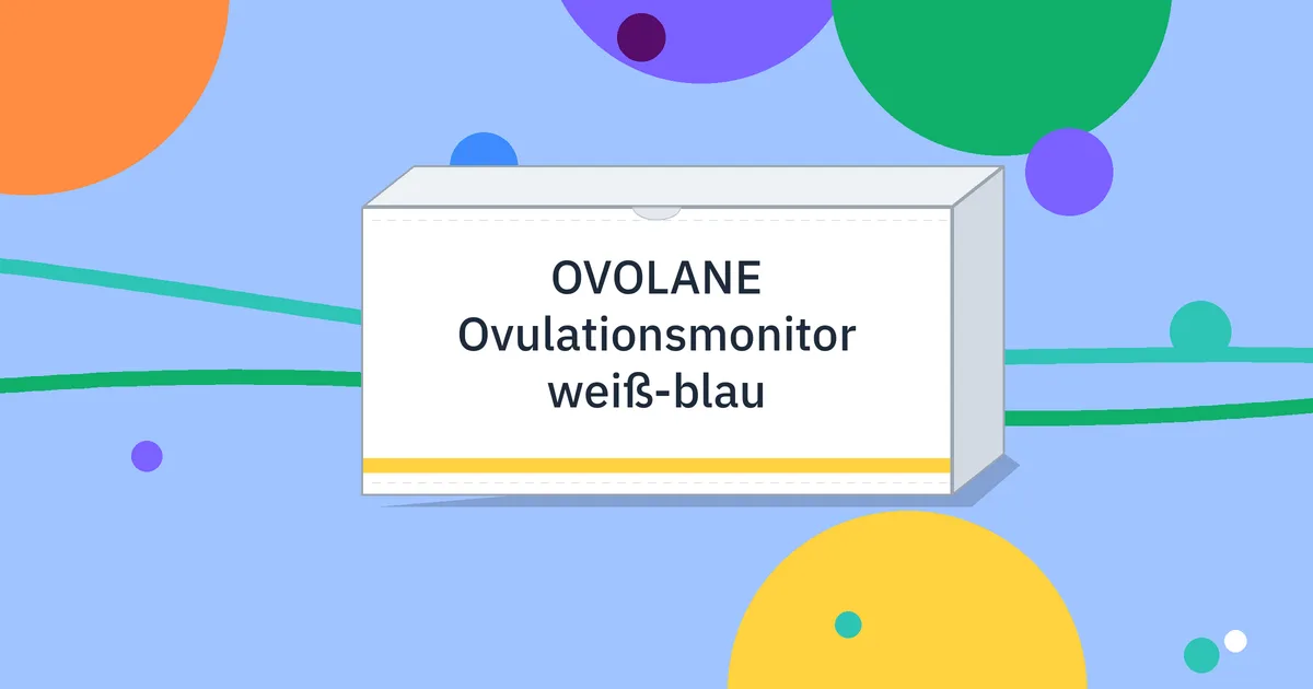 Symbolbild: Packung mit der Aufschrift OVOLANE Ovulationsmonitor weiß-blau (PZN 13865606) – Verfügbarkeit und Bezug in Apotheken in Frankfurt am Main