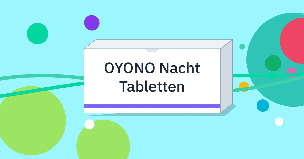Symbolbild: Packung mit der Aufschrift OYONO Nacht Tabletten (PZN 17997902) – Verfügbarkeit und Bezug in Apotheken in Frankfurt am Main