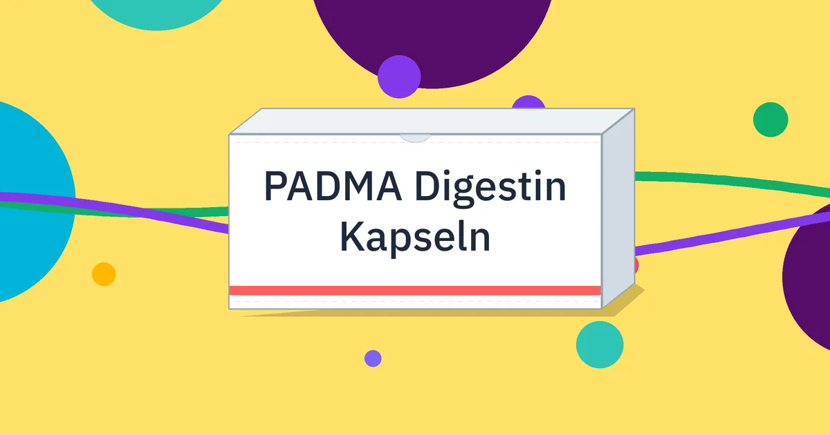 Symbolbild: Packung mit der Aufschrift PADMA Digestin Kapseln (PZN 13350322) – Verfügbarkeit und Bezug in Apotheken in Frankfurt am Main