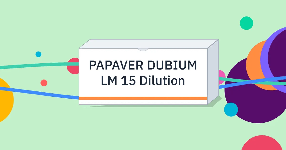 Symbolbild: Packung mit der Aufschrift PAPAVER DUBIUM LM 15 Dilution (PZN 13630814) – Verfügbarkeit und Bezug in Apotheken in Frankfurt am Main
