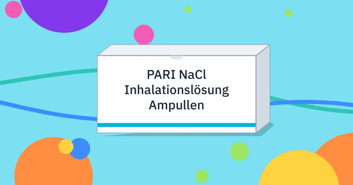 Symbolbild: Packung mit der Aufschrift PARI NaCl Inhalationslösung Ampullen (PZN 12474223) – Verfügbarkeit und Bezug in Apotheken in Frankfurt am Main
