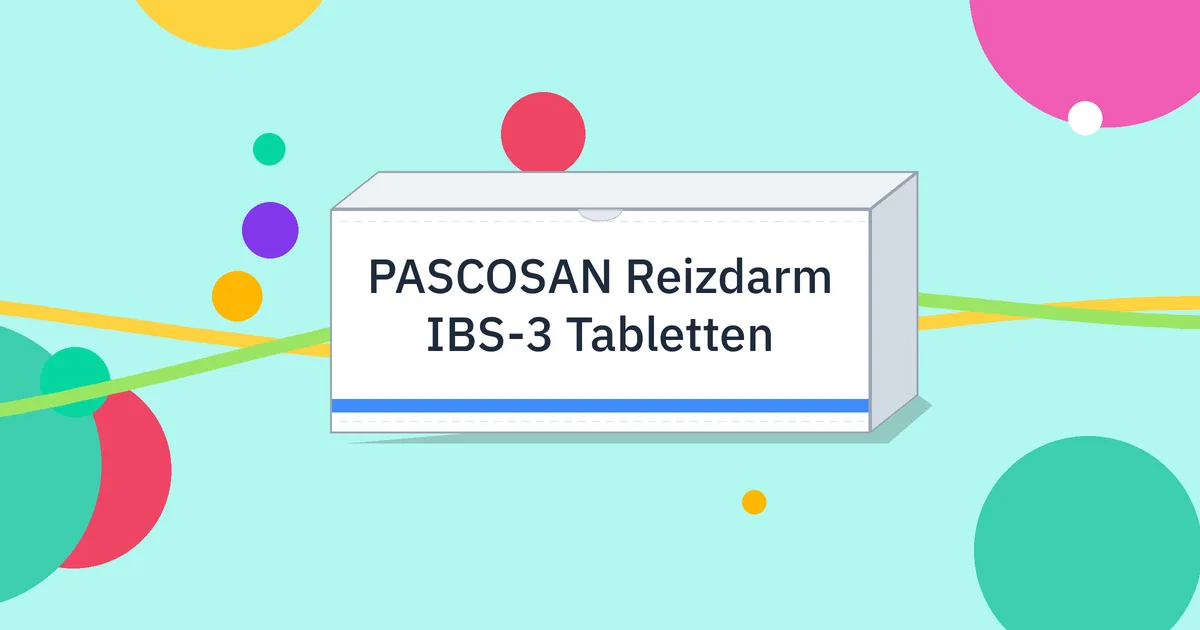Symbolbild: Packung mit der Aufschrift PASCOSAN Reizdarm IBS-3 Tabletten (PZN 20042673) – Verfügbarkeit und Bezug in Apotheken in Frankfurt am Main