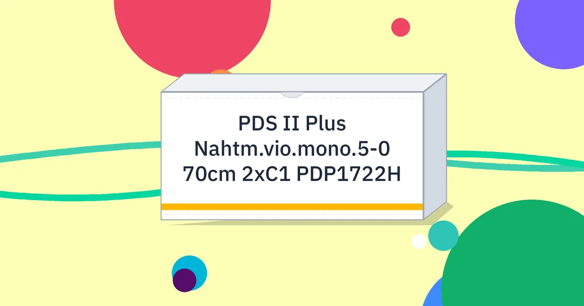 Symbolbild: Packung mit der Aufschrift PDS II Plus Nahtm.vio.mono.5-0 70cm 2xC1 PDP1722H (PZN 20916066) – Verfügbarkeit und Bezug in Apotheken in Frankfurt am Main