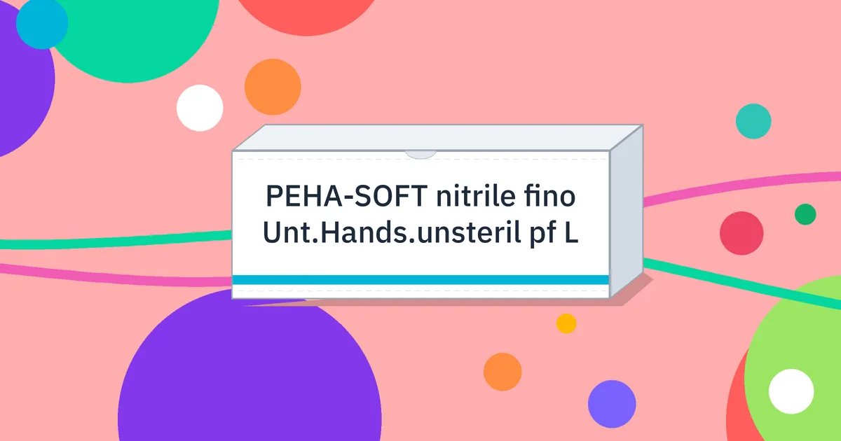 Symbolbild: Packung mit der Aufschrift PEHA-SOFT nitrile fino Unt.Hands.unsteril pf L (PZN 11309203) – Verfügbarkeit und Bezug in Apotheken in Frankfurt am Main