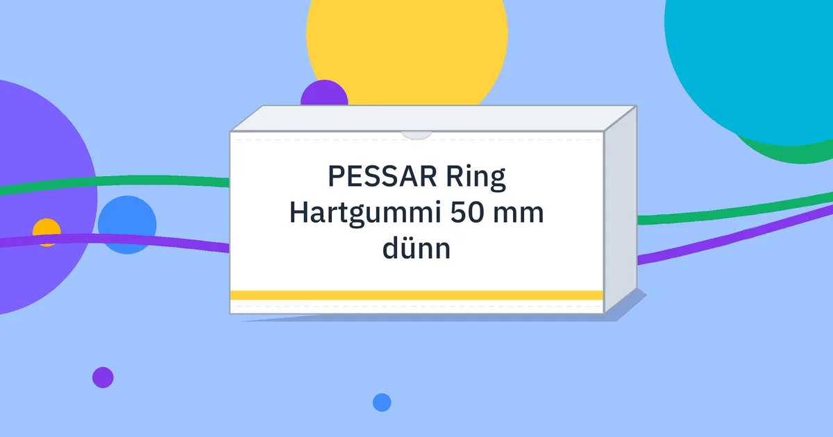 Symbolbild: Packung mit der Aufschrift PESSAR Ring Hartgummi 50 mm dünn (PZN 01733199) – Verfügbarkeit und Bezug in Apotheken in Frankfurt am Main