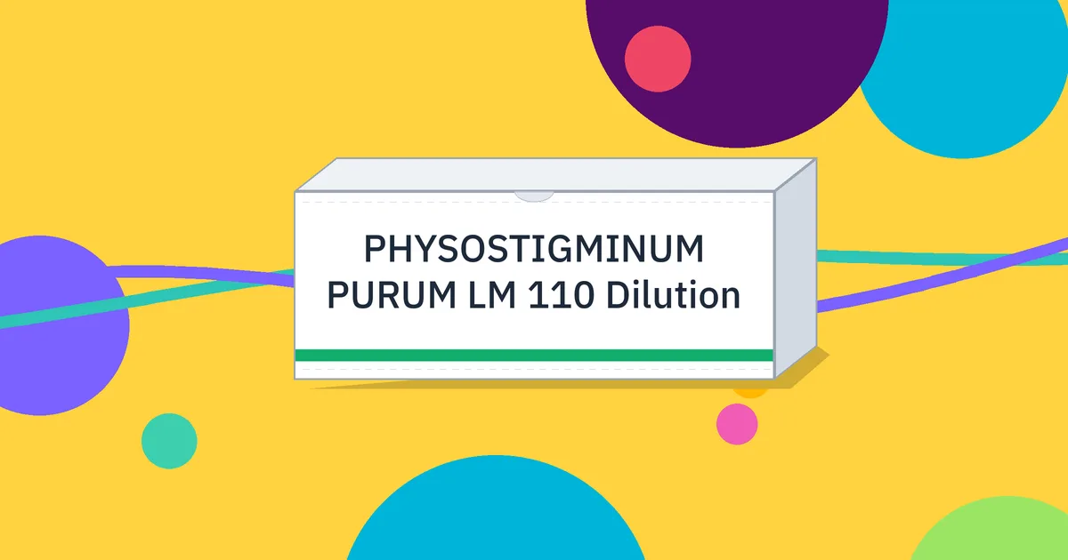 Symbolbild: Packung mit der Aufschrift PHYSOSTIGMINUM PURUM LM 110 Dilution (PZN 13036117) – Verfügbarkeit und Bezug in Apotheken in Frankfurt am Main