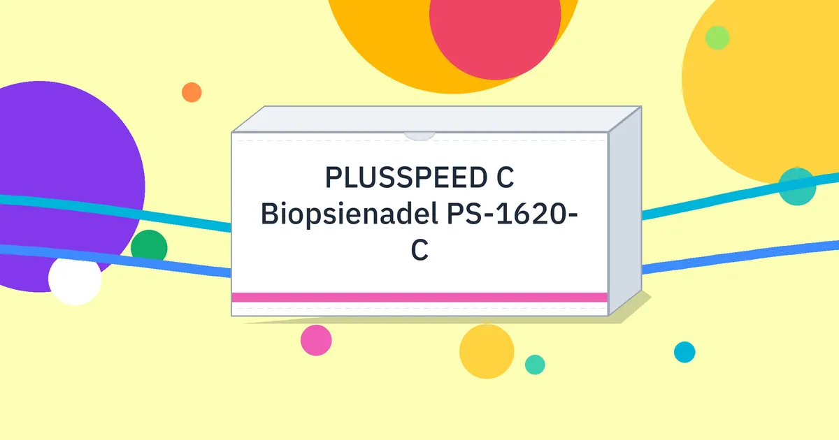 Symbolbild: Packung mit der Aufschrift PLUSSPEED C Biopsienadel PS-1620-C (PZN 15632728) – Verfügbarkeit und Bezug in Apotheken in Frankfurt am Main