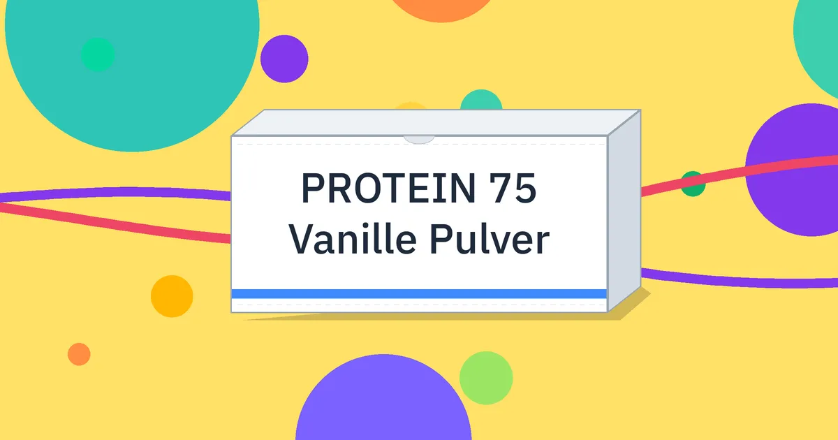 Symbolbild: Packung mit der Aufschrift PROTEIN 75 Vanille Pulver (PZN 01498700) – Verfügbarkeit und Bezug in Apotheken in Frankfurt am Main