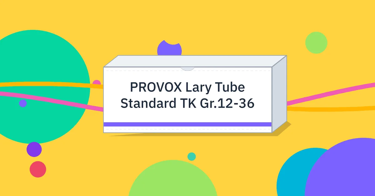 Symbolbild: Packung mit der Aufschrift PROVOX Lary Tube Standard TK Gr.12-36 (PZN 02398923) – Verfügbarkeit und Bezug in Apotheken in Frankfurt am Main