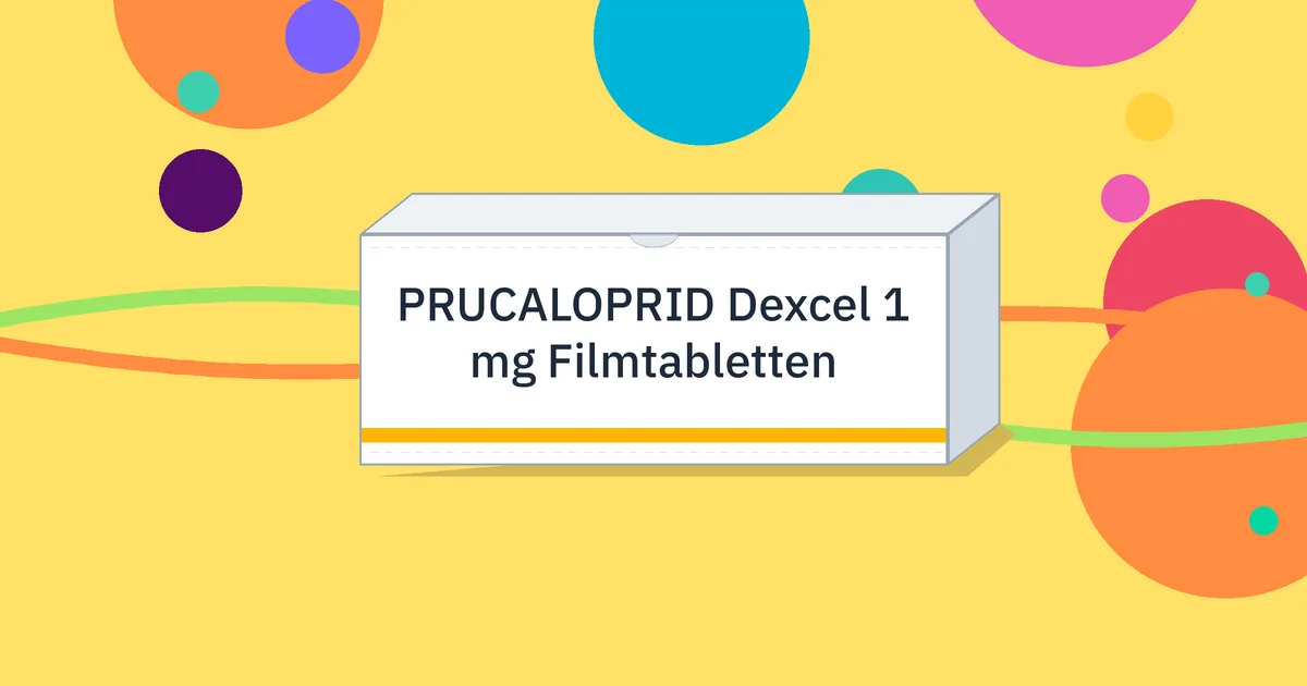 Symbolbild: Packung mit der Aufschrift PRUCALOPRID Dexcel 1 mg Filmtabletten (PZN 16806219) – Verfügbarkeit und Bezug in Apotheken in Frankfurt am Main