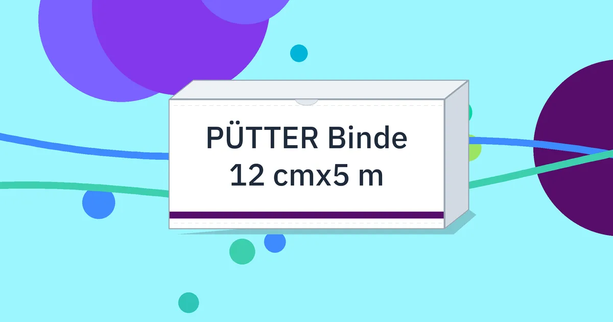 Symbolbild: Packung mit der Aufschrift PÜTTER Binde 12 cmx5 m (PZN 17514619) – Verfügbarkeit und Bezug in Apotheken in Frankfurt am Main