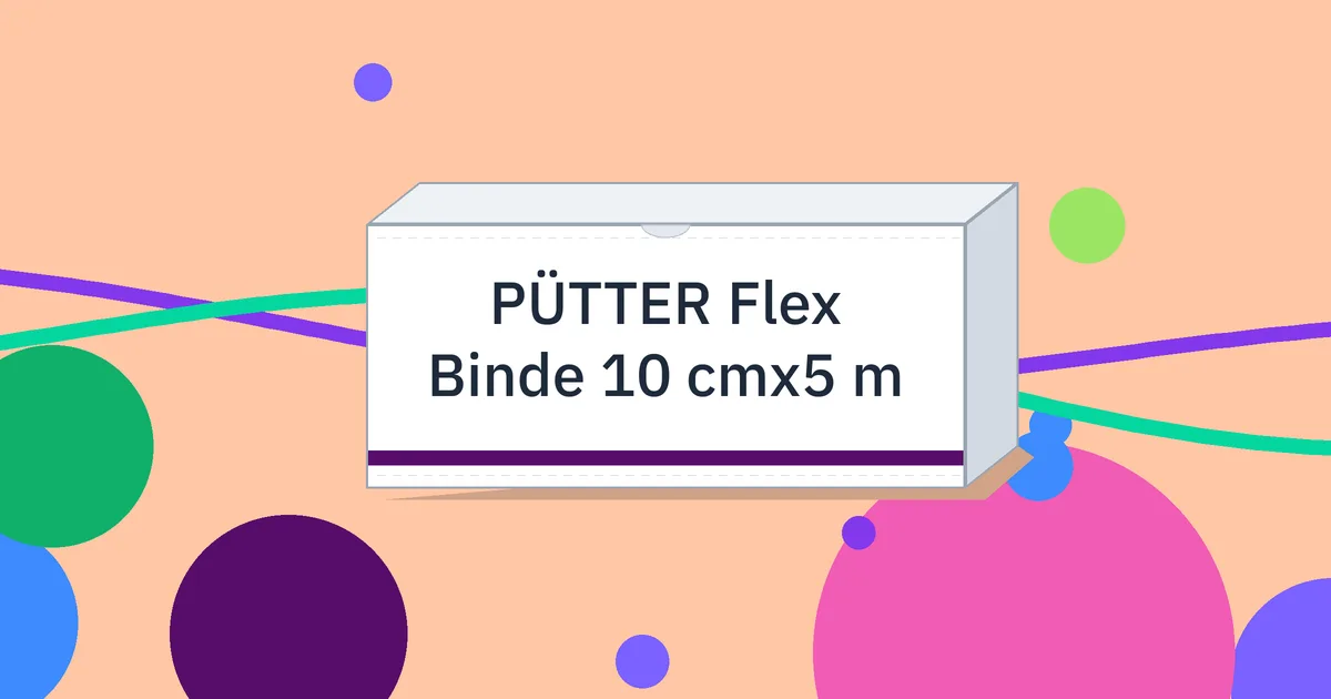 Symbolbild: Packung mit der Aufschrift PÜTTER Flex Binde 10 cmx5 m (PZN 11522374) – Verfügbarkeit und Bezug in Apotheken in Frankfurt am Main