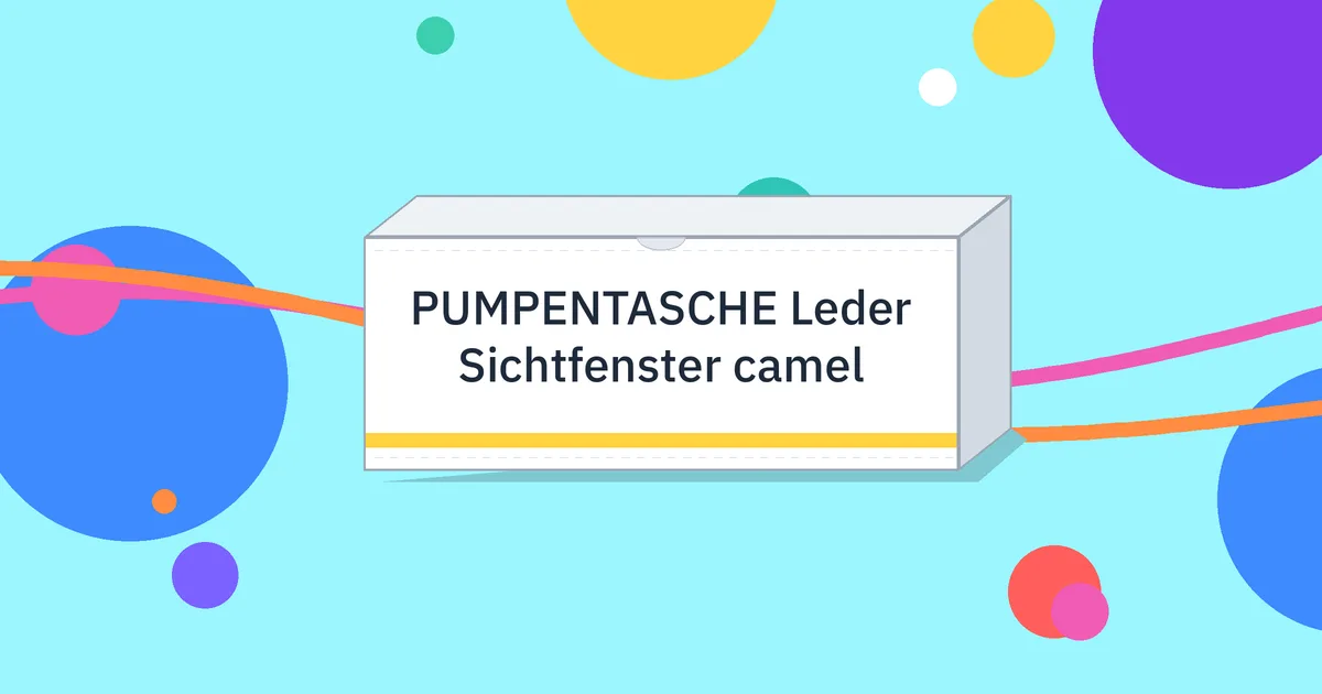 Symbolbild: Packung mit der Aufschrift PUMPENTASCHE Leder Sichtfenster camel (PZN 03105604) – Verfügbarkeit und Bezug in Apotheken in Frankfurt am Main