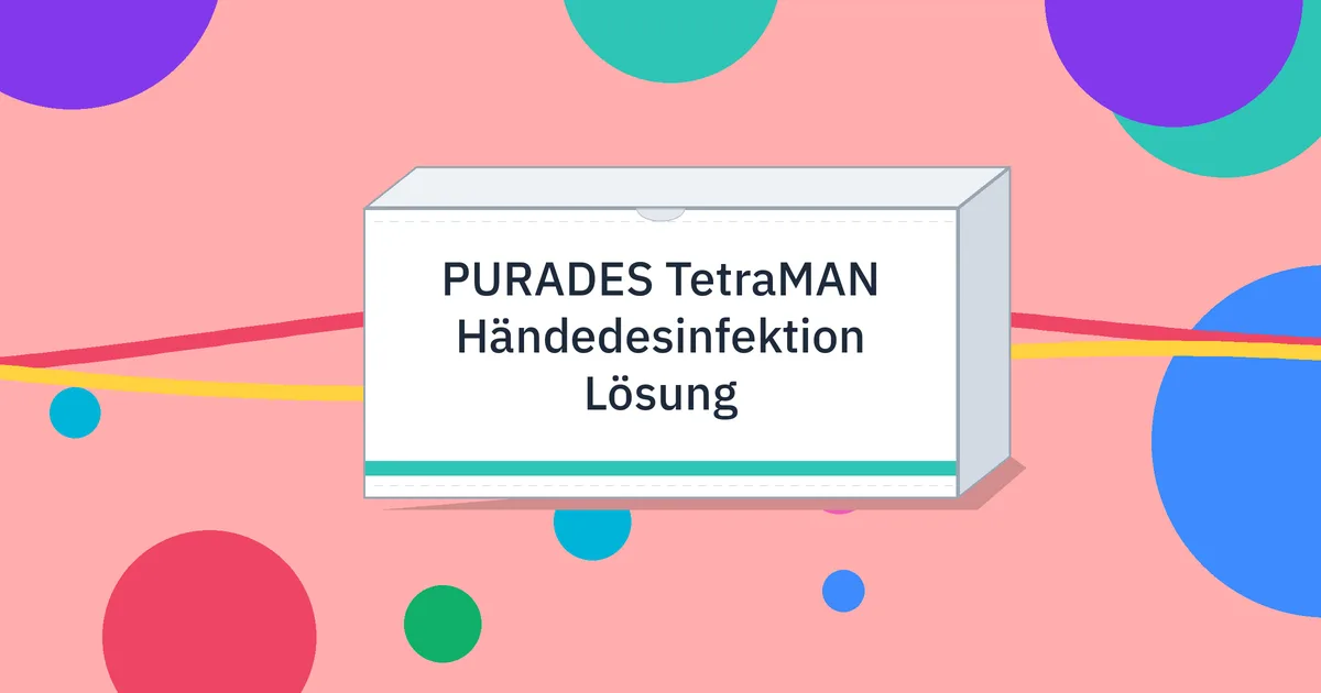 Symbolbild: Packung mit der Aufschrift PURADES TetraMAN Händedesinfektion Lösung (PZN 14005260) – Verfügbarkeit und Bezug in Apotheken in Frankfurt am Main