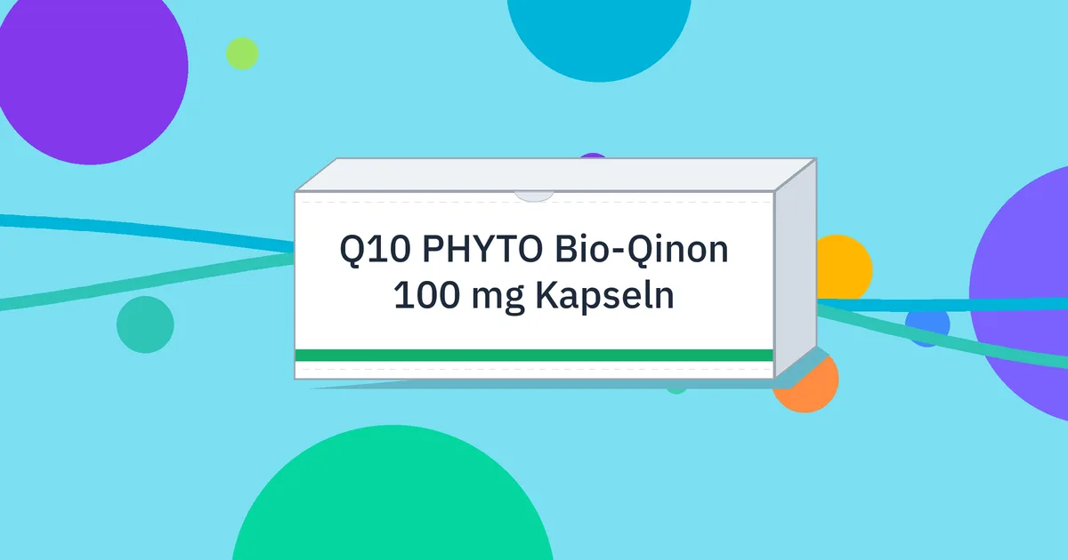 Symbolbild: Packung mit der Aufschrift Q10 PHYTO Bio-Qinon 100 mg Kapseln (PZN 19206709) – Verfügbarkeit und Bezug in Apotheken in Frankfurt am Main