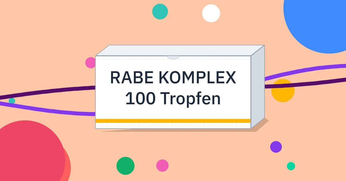 Symbolbild: Packung mit der Aufschrift RABE KOMPLEX 100 Tropfen (PZN 04680316) – Verfügbarkeit und Bezug in Apotheken in Frankfurt am Main