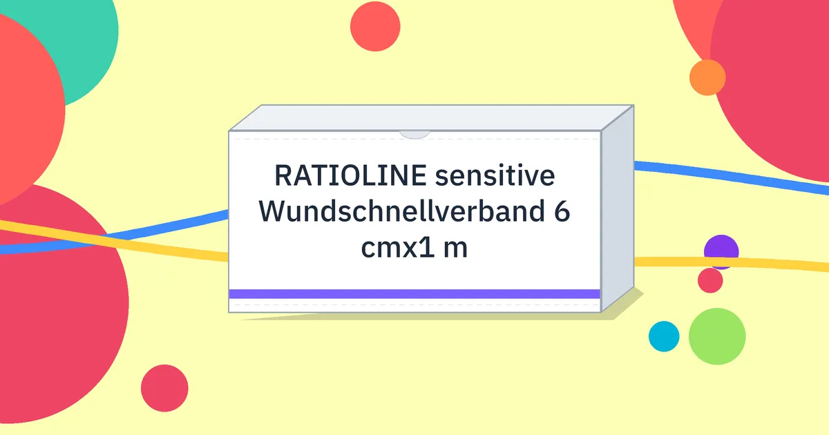 Symbolbild: Packung mit der Aufschrift RATIOLINE sensitive Wundschnellverband 6 cmx1 m (PZN 01805160) – Verfügbarkeit und Bezug in Apotheken in Frankfurt am Main