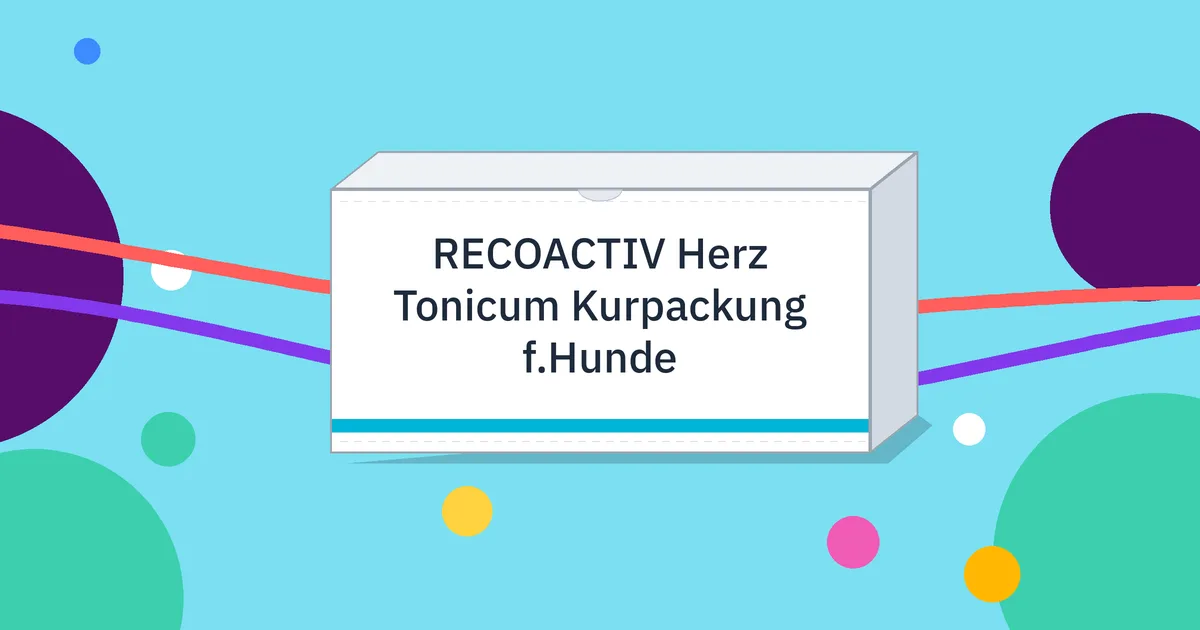 Symbolbild: Packung mit der Aufschrift RECOACTIV Herz Tonicum Kurpackung f.Hunde (PZN 07658352) – Verfügbarkeit und Bezug in Apotheken in Frankfurt am Main