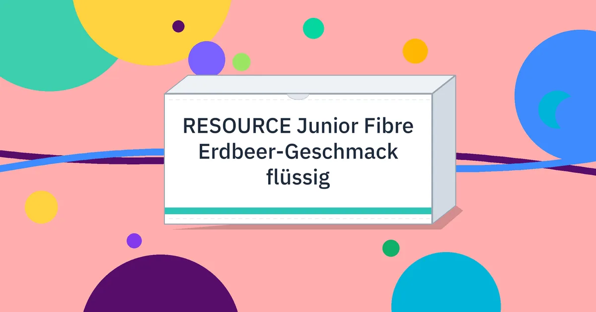 Symbolbild: Packung mit der Aufschrift RESOURCE Junior Fibre Erdbeer-Geschmack flüssig (PZN 13912257) – Verfügbarkeit und Bezug in Apotheken in Frankfurt am Main