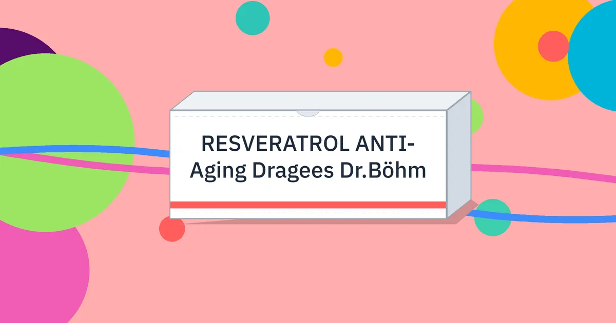 Symbolbild: Packung mit der Aufschrift RESVERATROL ANTI-Aging Dragees Dr.Böhm (PZN 04036874) – Verfügbarkeit und Bezug in Apotheken in Frankfurt am Main